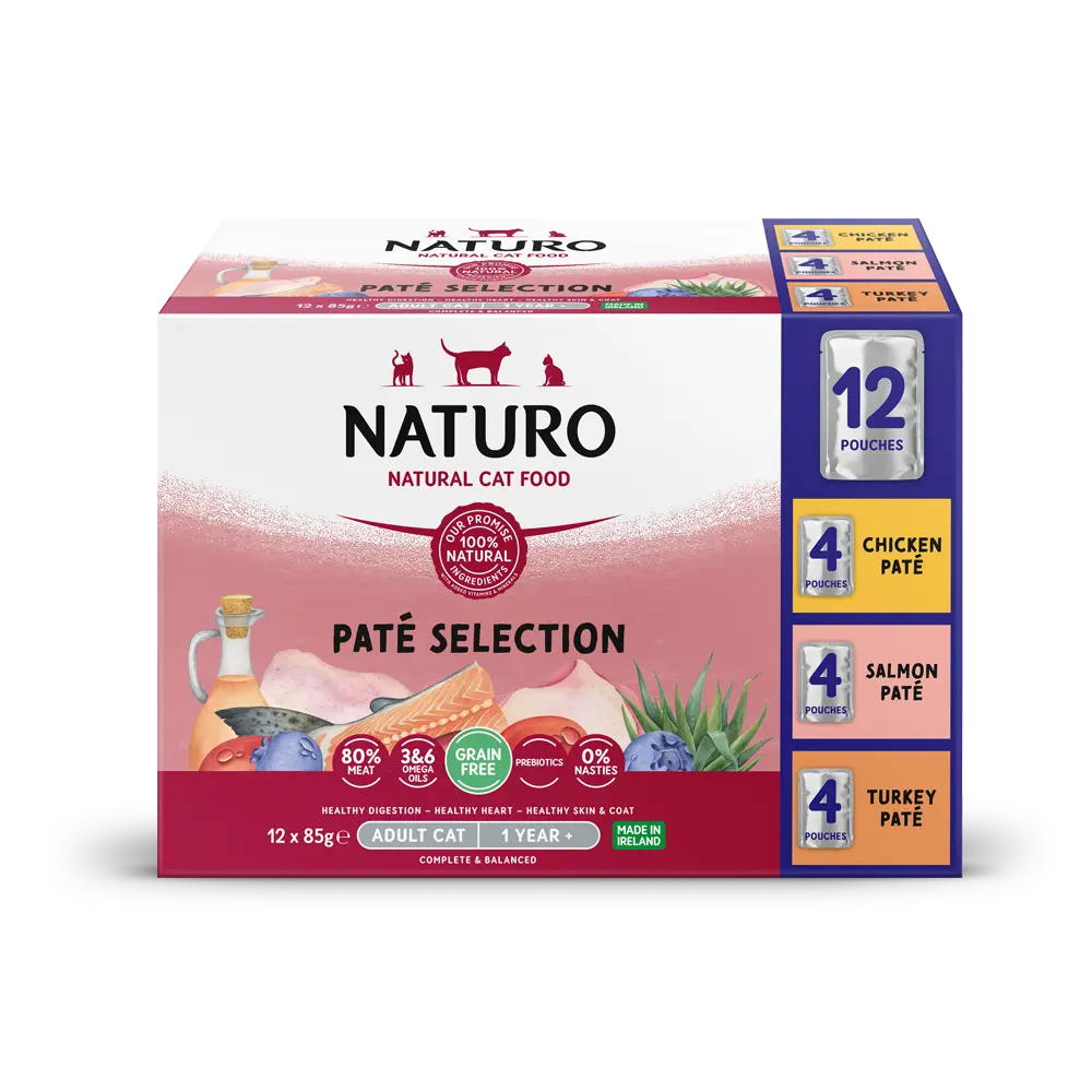 NATURO PET FOODS Feline Grain Free Variety Pate Pouch, 85-gr x 12 Pouc ...